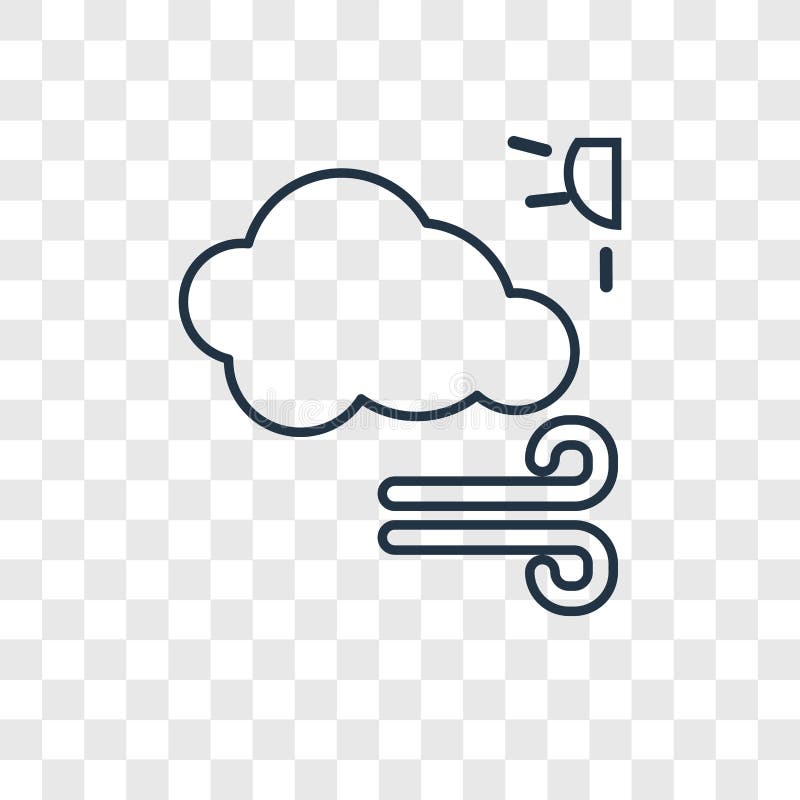 Windy Concept Vector Linear Icon Isolated on Transparent Background ...