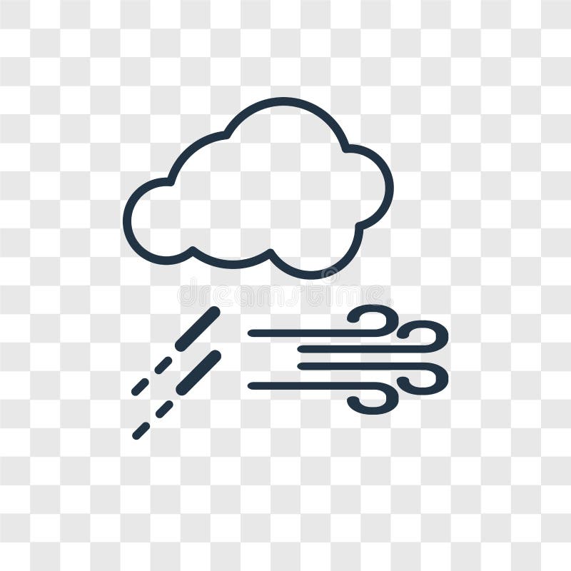Windy Concept Vector Linear Icon Isolated on Transparent Background ...