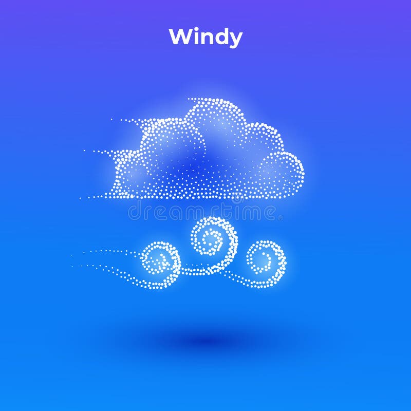 Windy 3d Icon with Transparent Effect. Halftone Weather Simple Icon ...