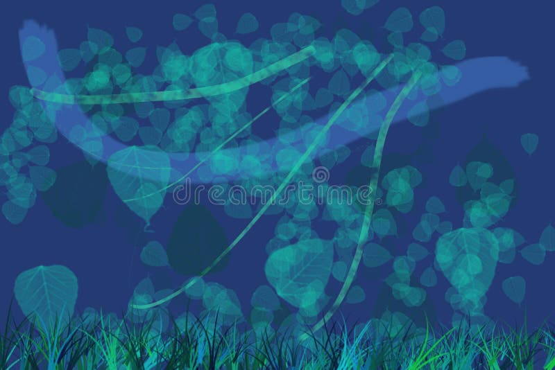 Windy Day - Background Abstract of Leaves Blowing in the Wind Against ...