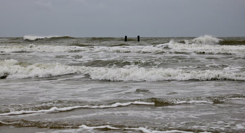 A Windy Day Ensures Beautiful Wild Sea Stock Image - Image of beach ...