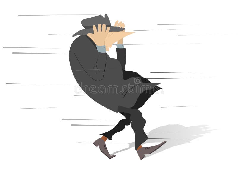 Windy day stock vector. Illustration of hurricane, sketch - 63647206