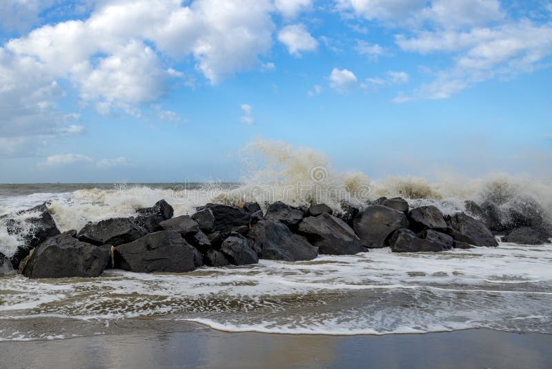 Windy day on the seaside stock image. Image of windy - 165044073