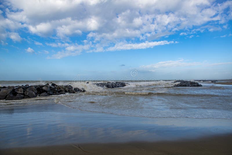 Windy day on the seaside stock image. Image of rocky - 165044327