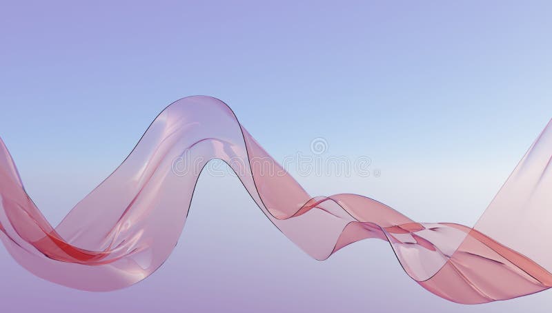 Windy Fabric Ribbon As an Abstract Wallpaper. 3d Rendering. Stock ...