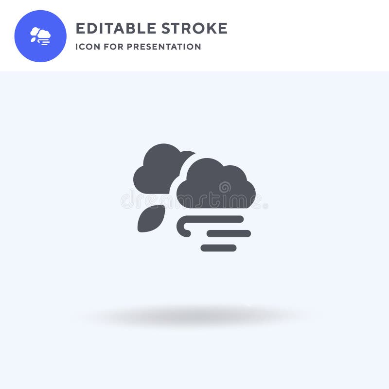 Windy Icon Vector, Filled Flat Sign, Solid Pictogram Isolated on White ...