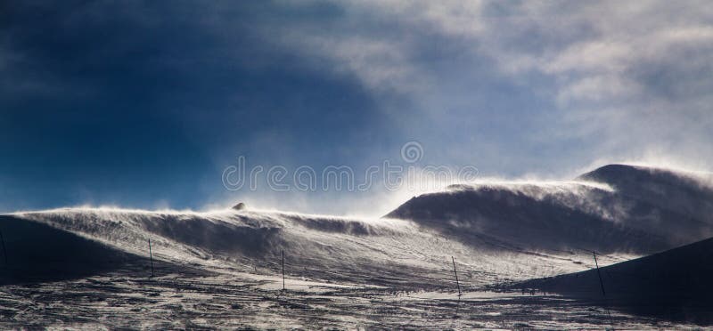 Windy Mountain in Alps with Snow Stock Photo - Image of europe, white ...
