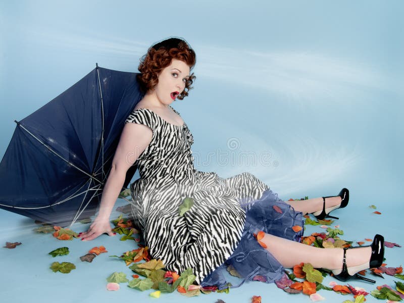 Windy Pinup Girl stock photo. Image of portrait, clothing - 26955518