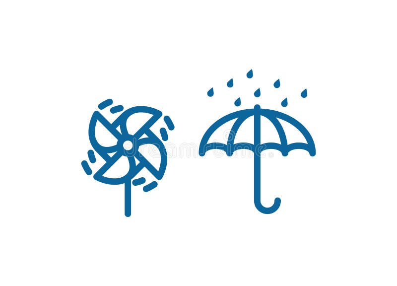 Windy and Rainy Meteorologist Signs with Umbrella Stock Vector ...