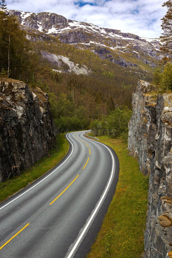 Windy road stock photo. Image of curve, roadway, highway - 99747294
