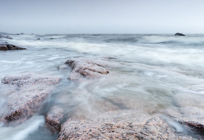 Windy seaside stock image. Image of cliff, beach, spring - 57230507