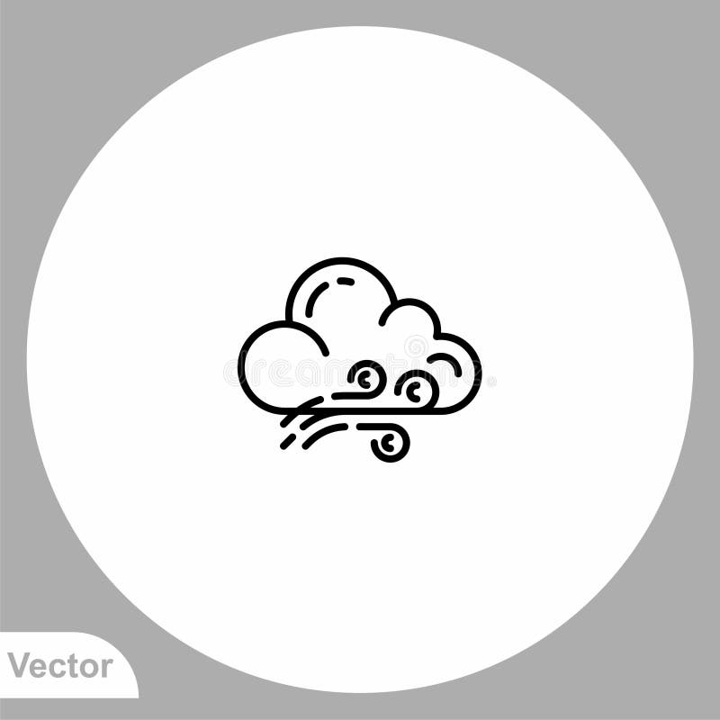 Windy Vector Icon Sign Symbol Stock Vector - Illustration of fresh ...