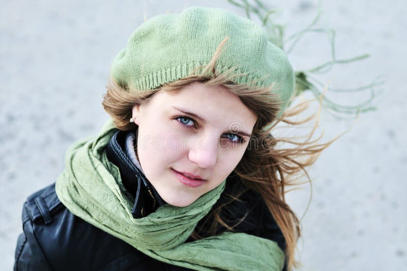 Windy weather stock photo. Image of lady, green, gorgeous - 21149918