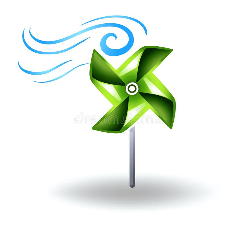 Windy Weather Icon in Cartoon Style Isolated on White Background ...