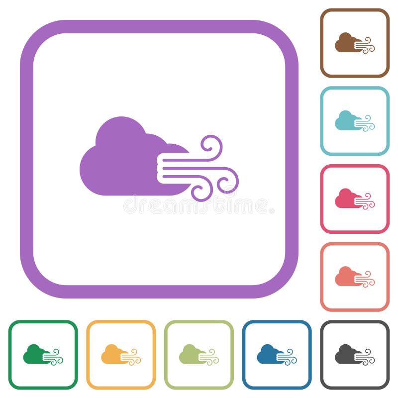 Windy weather simple icons stock vector. Illustration of outlines ...