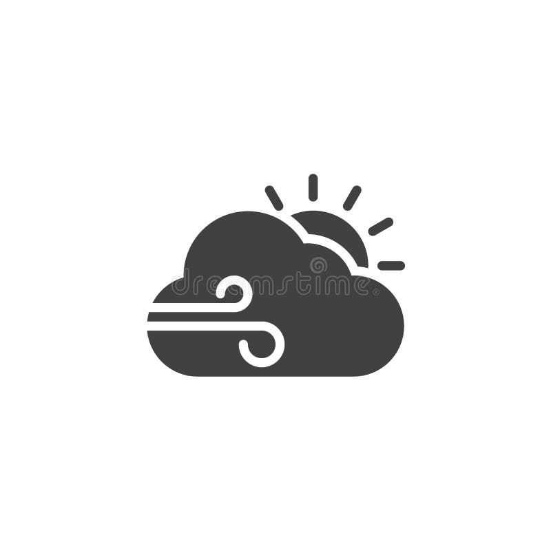 Windy weather outline icon stock vector. Illustration of weather ...