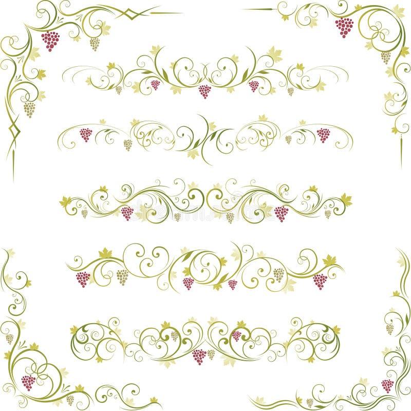 Wine Abstract Scroll Shapes Stock Vector - Illustration of aristocratic ...