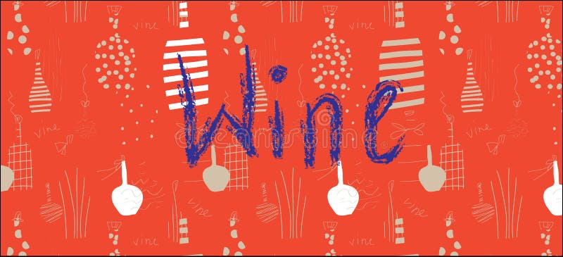 Wine Banner Design with Bottles Stock Vector - Illustration of bright ...