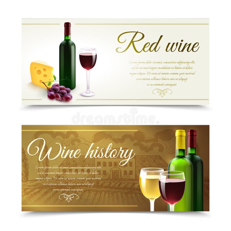 Wine Banners with Cheese stock vector. Illustration of leaf - 53254492