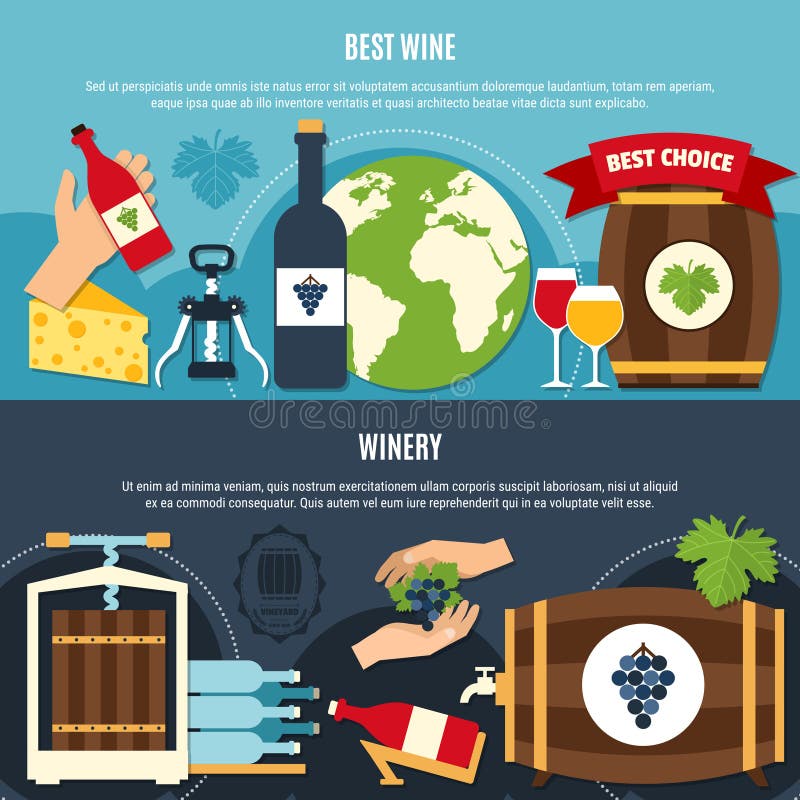 Wine banners set stock vector. Illustration of food, decorative - 40637811