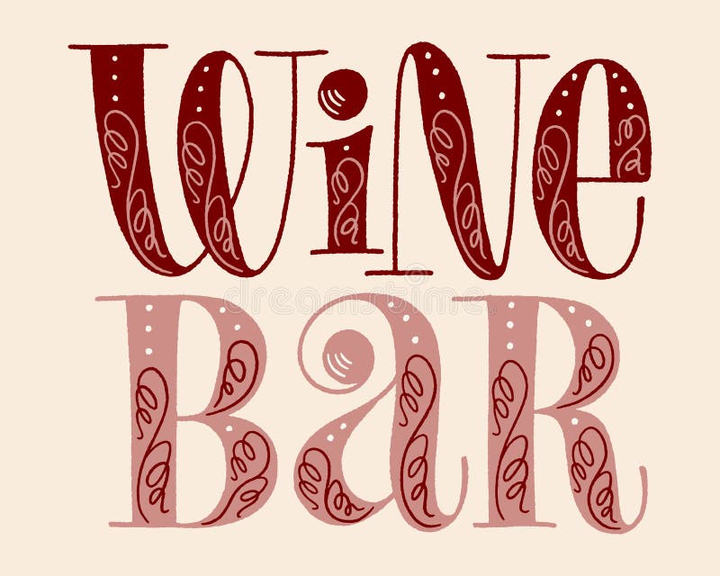 Wine Bar Hand Lettering Stock Vector Illustration Of List 213948165