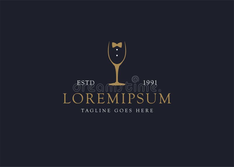 Wine Bar Logo Template. Vintage Design Stock Vector - Illustration of ...