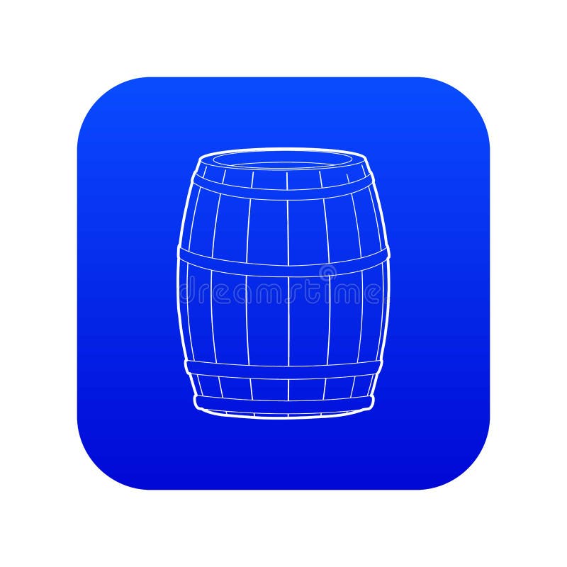 Wine Barrel Icon Blue Vector Stock Vector - Illustration of cask ...