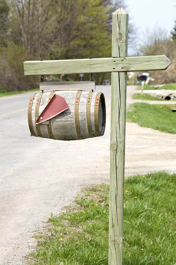 Wine Barrel Mailbox stock image. Image of cute, mailbox - 5013749