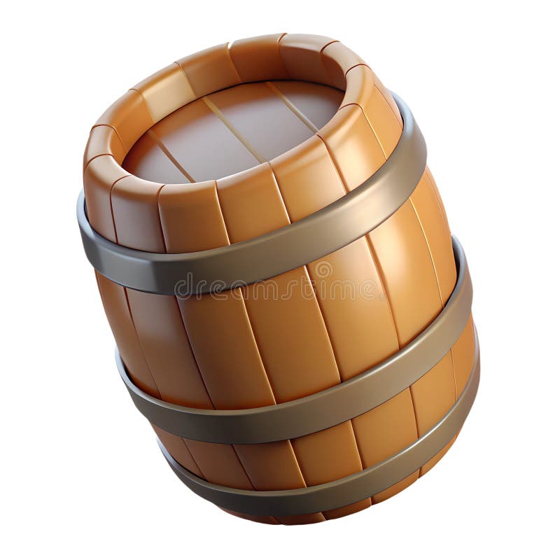 Wine Barrel Over White Background 3d Illustration Stock Photo ...