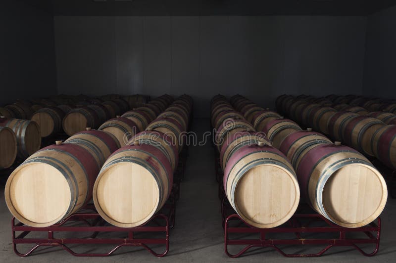 Wine barrels stock image. Image of metal, horizontal - 15595877