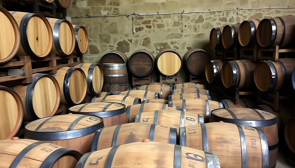 Wine Barrels in Cellar, Wine Storage and Traditional Wine Making ...