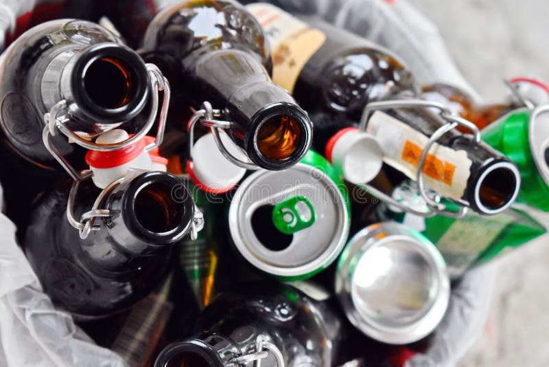 Wine and Beer Bottles are Open. Clogging the World Stock Photo - Image ...