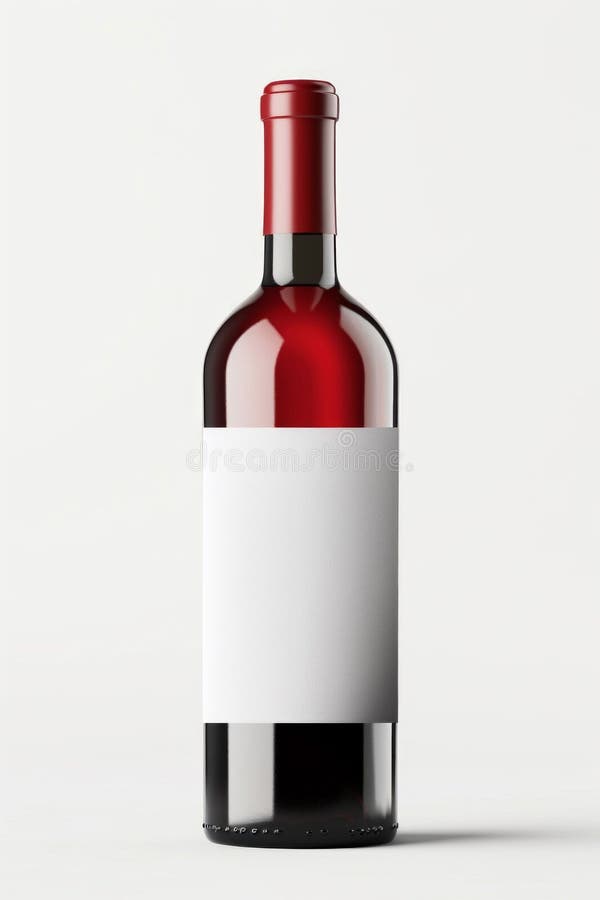 Wine Bottle with Blank Label. Generative Ai Stock Illustration ...