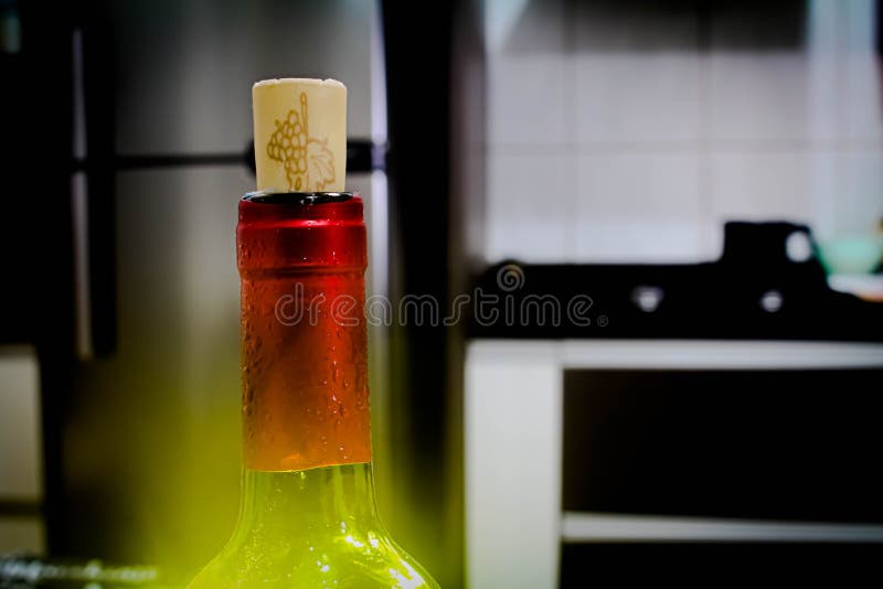 Wine Bottle and Cork in a Kitchen Stock Photo - Image of cook, bottle ... Wine Bottle and Cork in a Kitchen Stock Photo - Image of cook, bottle ...