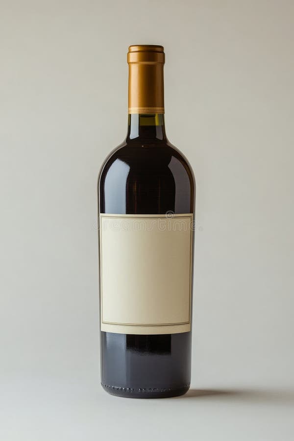 Wine Bottle with an Empty Label Mock-up on an Isolated White Background ...