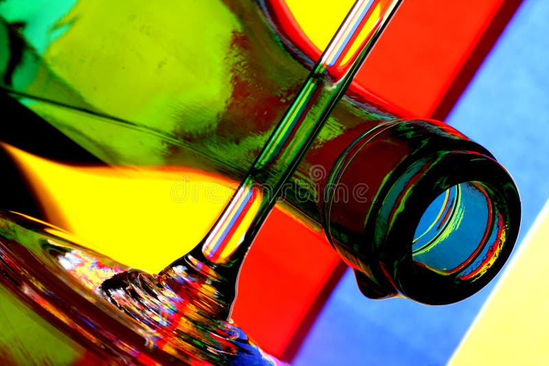 Wine Bottle & Glass Abstract Stock Image - Image of abstract, pattern ...