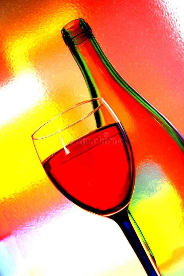 Wine Bottle & Glass Abstract Stock Photo - Image of white, imagination ...