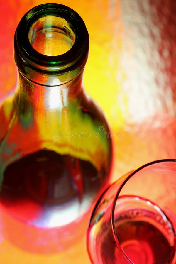 Wine Bottle & Glass Abstract Stock Photo - Image of white, imagination ...