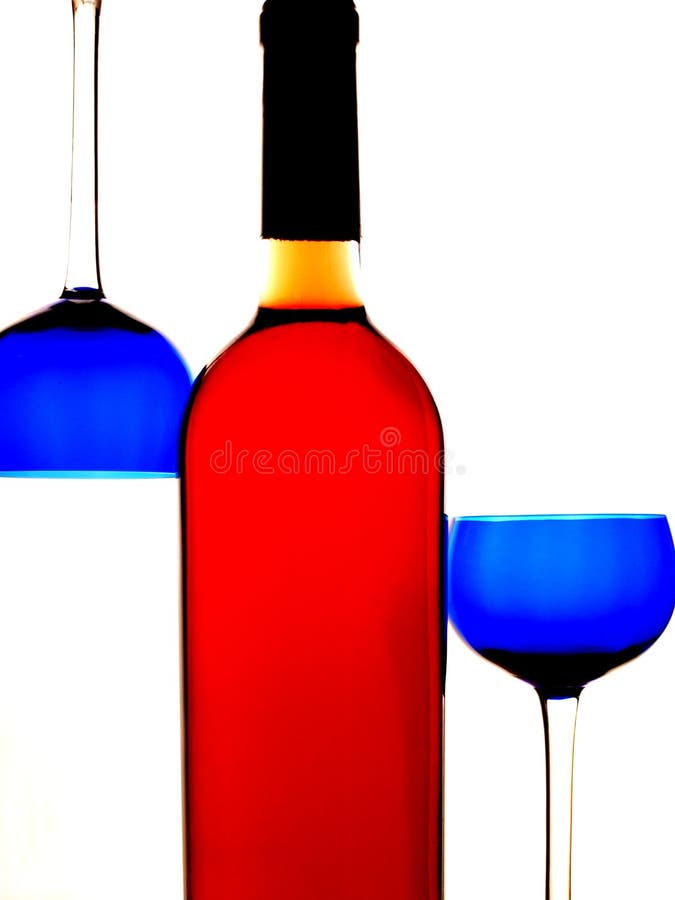 Wine Bottle & Glass Abstract Stock Photo - Image of white, imagination ...