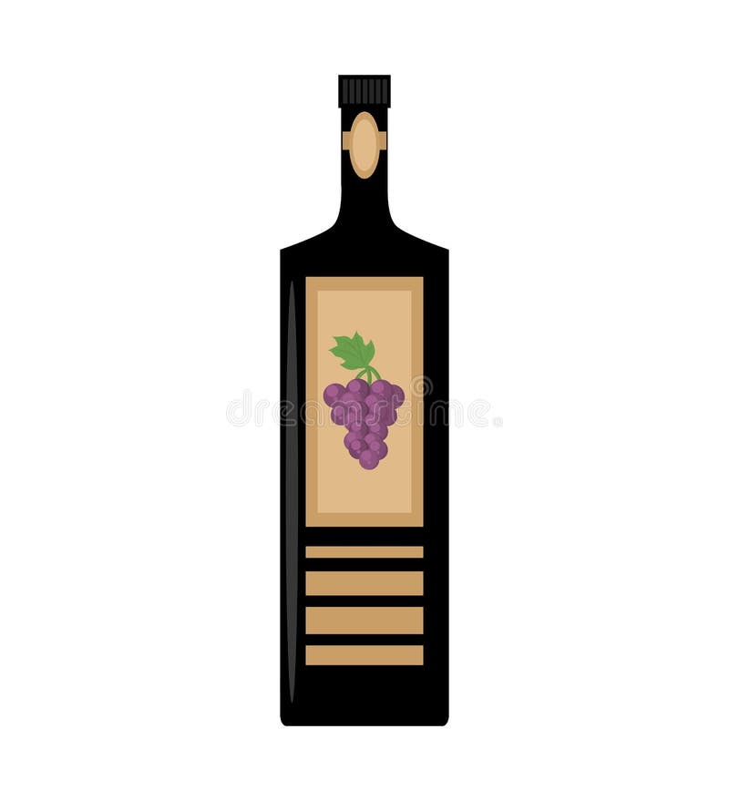 Wine Bottle Grape Sticker Badge Stock Illustration - Illustration of ...