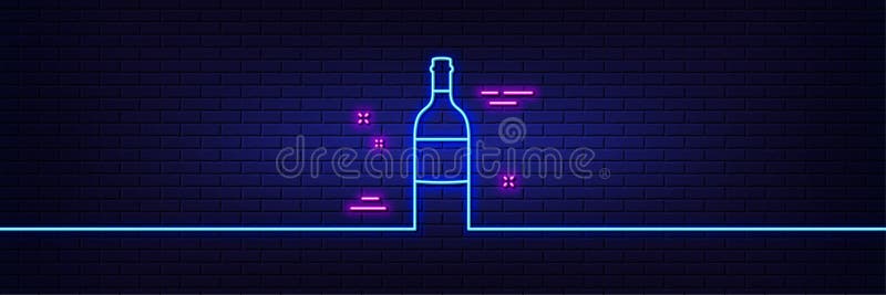 Wine Bottle Line Icon. Merlot or Cabernet Sauvignon Sign. Neon Light ... Wine Bottle Line Icon. Merlot or Cabernet Sauvignon Sign. Neon Light ...