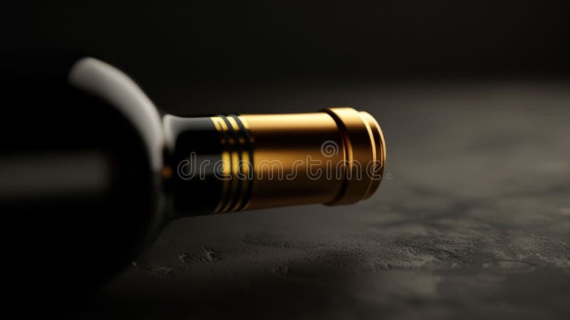 Wine Bottle Lying on Dark Surface. Generative Ai Stock Illustration ...