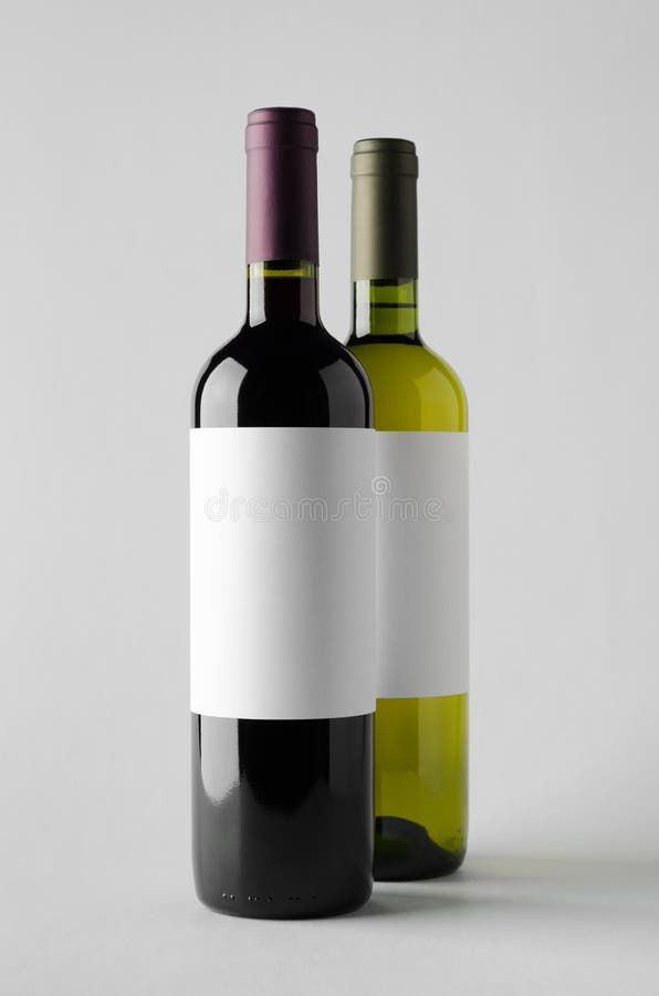 Wine Bottle Mock-Up - Two Bottles. Blank Label Stock Photo - Image of ...