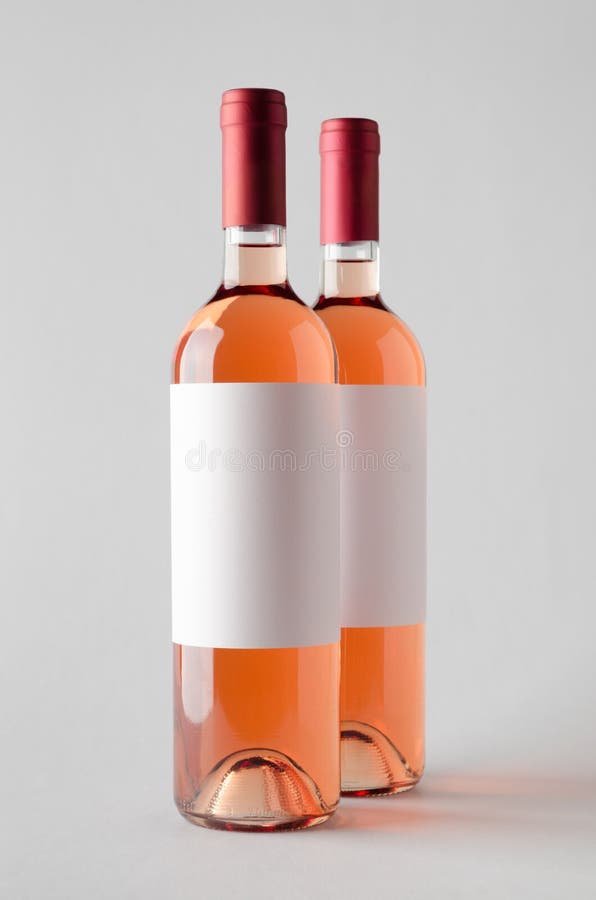 Wine Bottle Mock-Up - Two Bottles. Blank Label Stock Photo - Image of ...