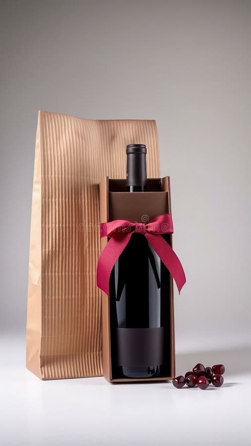 Wine Bottle Mockup Design with Packaging Box Stock Illustration ...