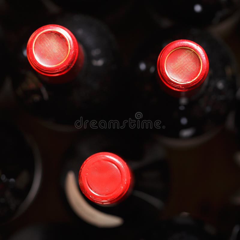 Wine bottles above view stock image. Image of view, bottles - 18943451