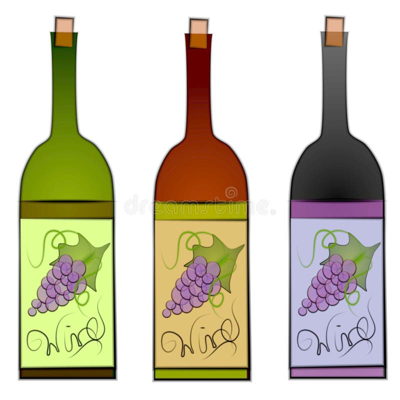 Wine Bottles Clip Art stock illustration. Illustration of bottles - 2887589