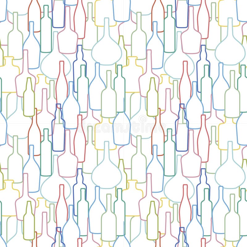 Wine bottles pattern stock vector. Illustration of silhouette - 88940406