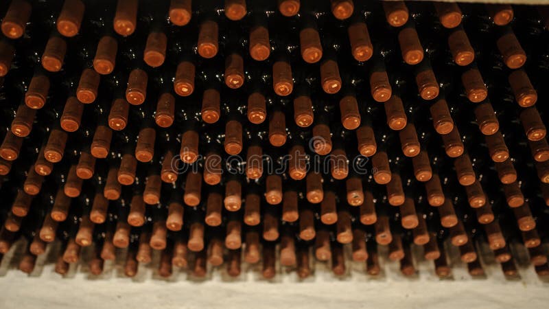 Bottles Stacked Up in Old Wine Cellar Stock Image - Image of winemaking ...