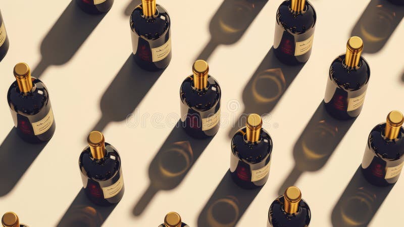 Wine Bottles Surface Formation Shadows Threedimensional Stock ...